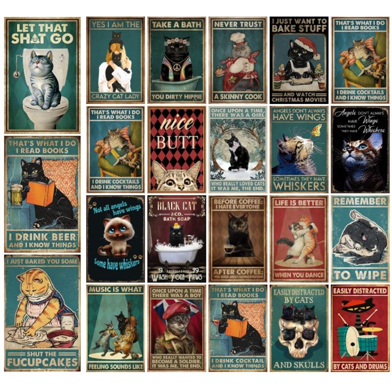 Buy Pet Cat Custom Metal Signs Poster Decor for Bar Home Pub 20x30 CM ...