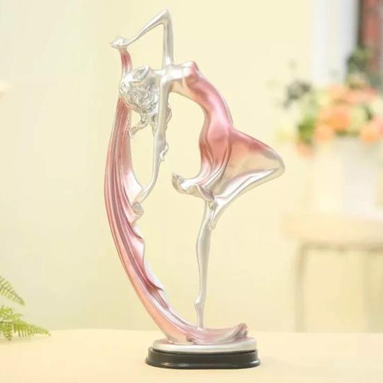 Vintage Ballet Statue Craft Desktop Dancing Figure Resin Girl Ornament ...