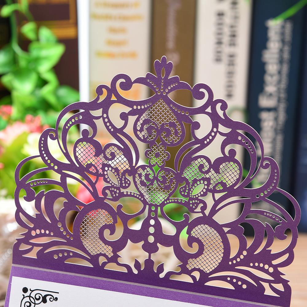 Buy 10pcs Pearl Paper Floral Invitation Cards Invitation Holders with ...