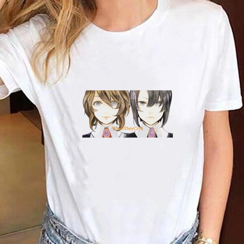 Buy Umineko No Naku Koro Ni Anime Print White Round Neck Casual Tops ...