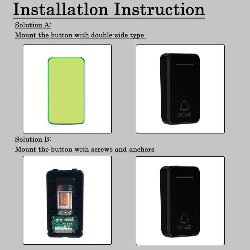 Buy Home Smart Call Bell 48 Chime Self-powered Wireless Doorbell 200M ...