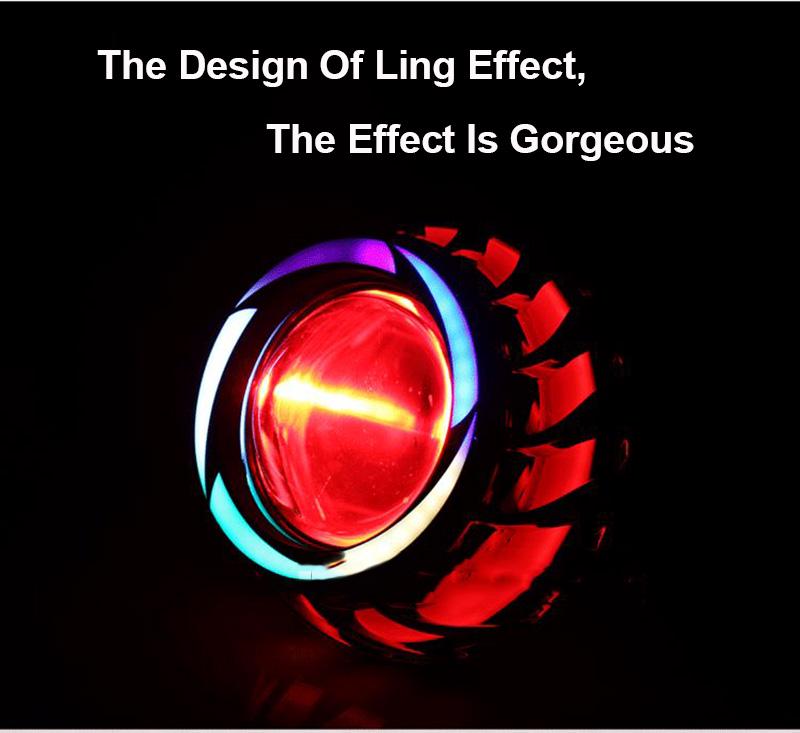 Buy Angel Devil Eye Front Lights Hi/Lo Flash Led Motorcycle Headlight ...