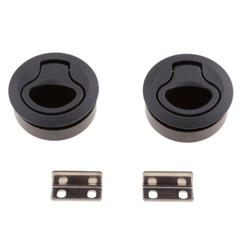 Buy Y-3C 2pcs Flush Slam Latch Hatch Flush Pull Black Plastic Round ...