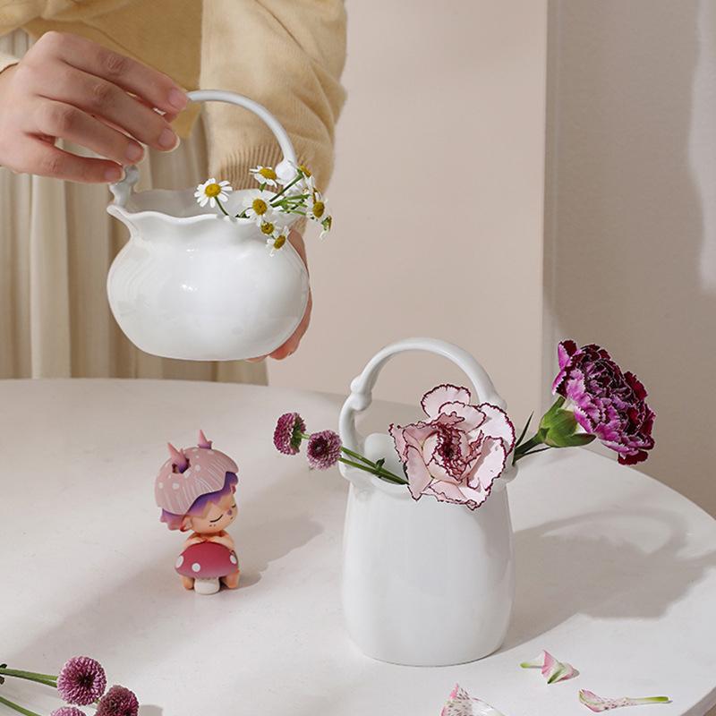 Cheap Portable Table Top Storage Container Simple Solid Color Flower ...