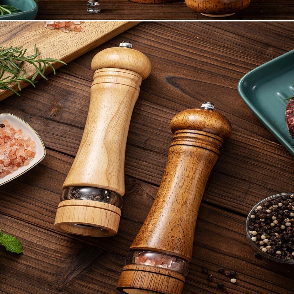Cheap 4Pcs Manual Pepper Grinder Set Wood Salt Grinder Set Seasoning ...