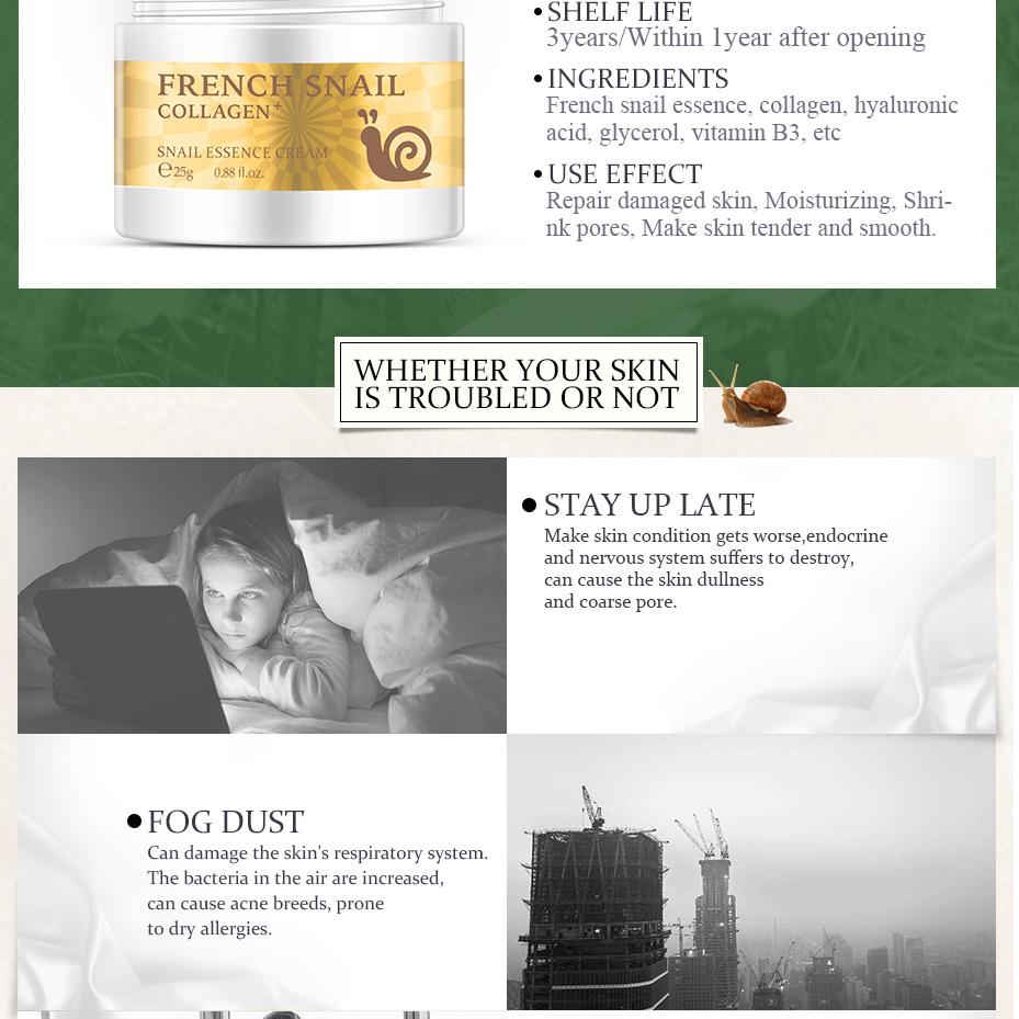 Kjøp Snail Face Cream Hyaluronic Acid Moisturizer Anti Wrinkle Anti Aging Nourishing Serum ...
