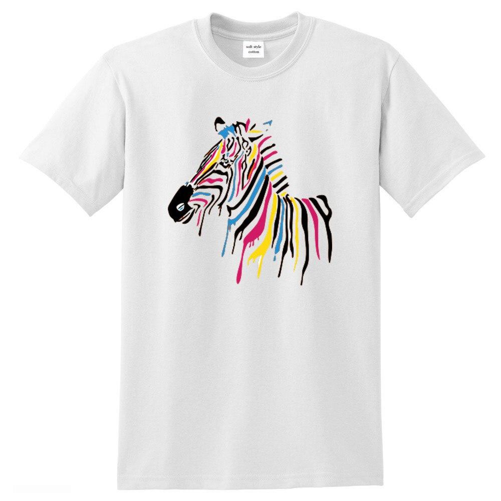 Buy Zebra Printed Men Tshirt Fashion Casual Top Quality O-Neck T Shirts ...