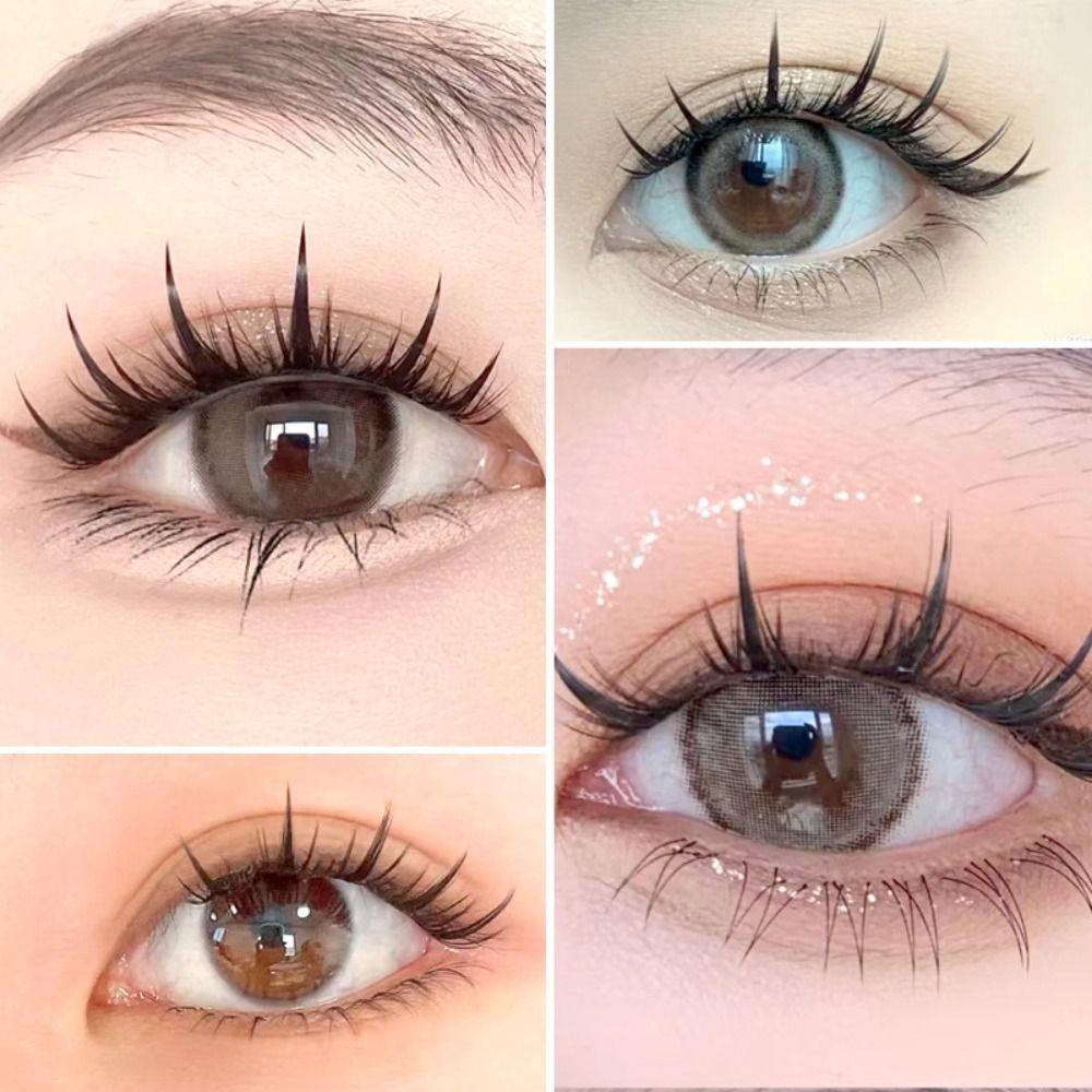 3 Rows False Eyelashes Manga False Eyelashes D Curl Dramatic Cluster ...