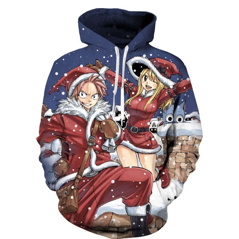 Buy Cute Men's Women's Christmas Anime Cartoon Print Long-sleeved ...