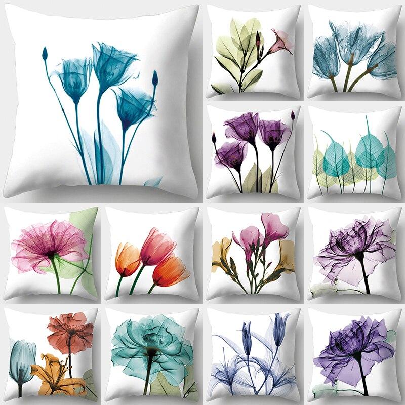 Cheap 45x45cm Color Flower Pattern Cushion Cover Soft Polyester ...