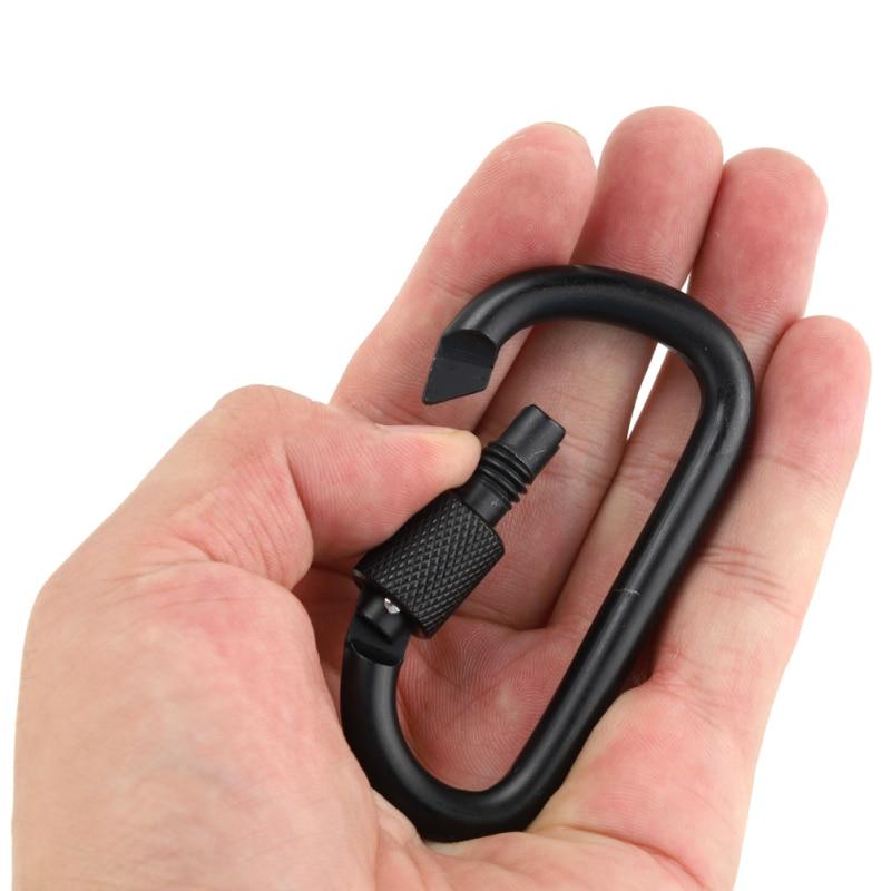 Buy Aluminum Carabiner D-Ring Key Chain Clip Camping Keyring Screw Lock ...