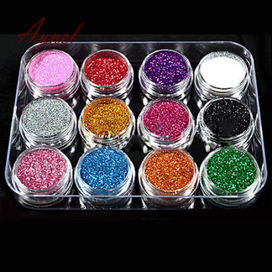 Cheap Fashionable 12 Pcs Mixed Color Glitter Dust Powder Set for Nail ...
