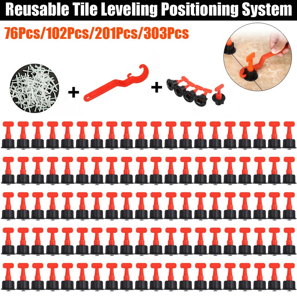 Buy 76Pcs/102Pcs/201Pcs/303Pcs Tile Leveling System Tile Spacer Wall ...