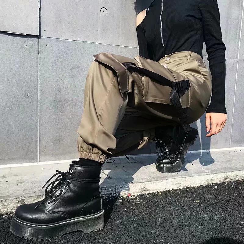 Tide Women Fashion Loose Long Pants Hip-hop Pants Female Casual Pants ...