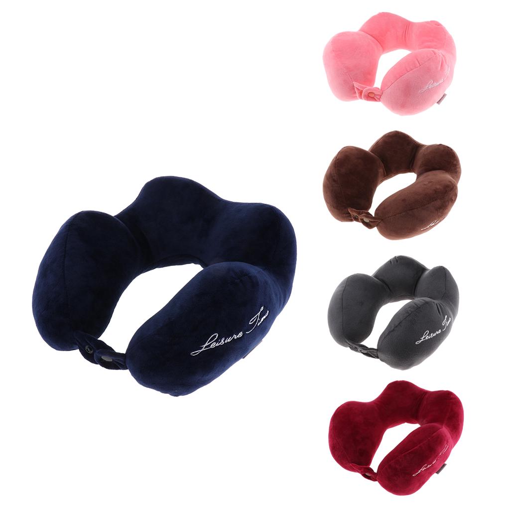 Memory Foam U Shaped Travel Neck Head Rest Pillow Support Cushion Dark ...