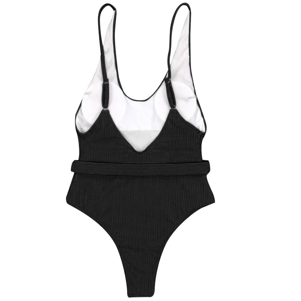 Buy Women Fashion Pure Color Push-Up Padded Bra Beach Bikini One Piece ...