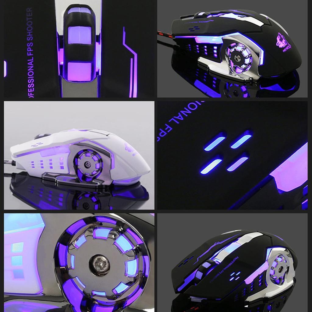 Y.E. V5 Mechanical Mouse Wire Connection for PC Soundless Silent Mouse ...