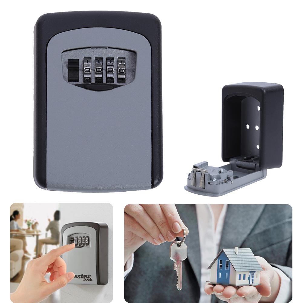 Buy 4 Digit Key Lock Box Wall Organizer Mount Combination Password Hook ...