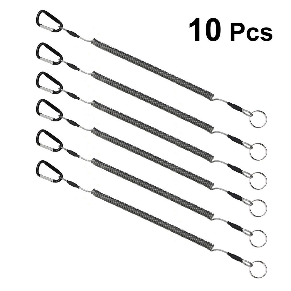 Buy 10 Pcs 2.3MM Fishing Lanyard Retractable Elastic Steel Ropes Key ...