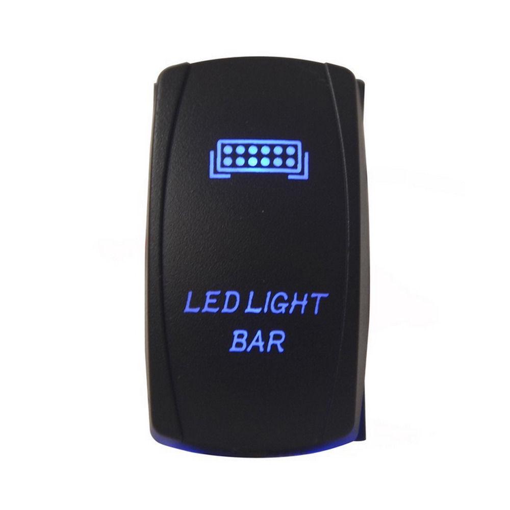 Buy 12V 20A Laser Push Button Rocker Toggle Switch Blue LED Bar Light ...