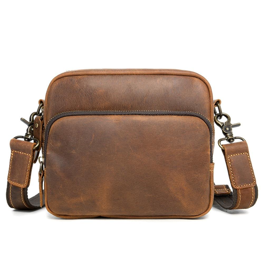 New Fashion Leather Shoulder Bag Men's European and American Retro Men ...