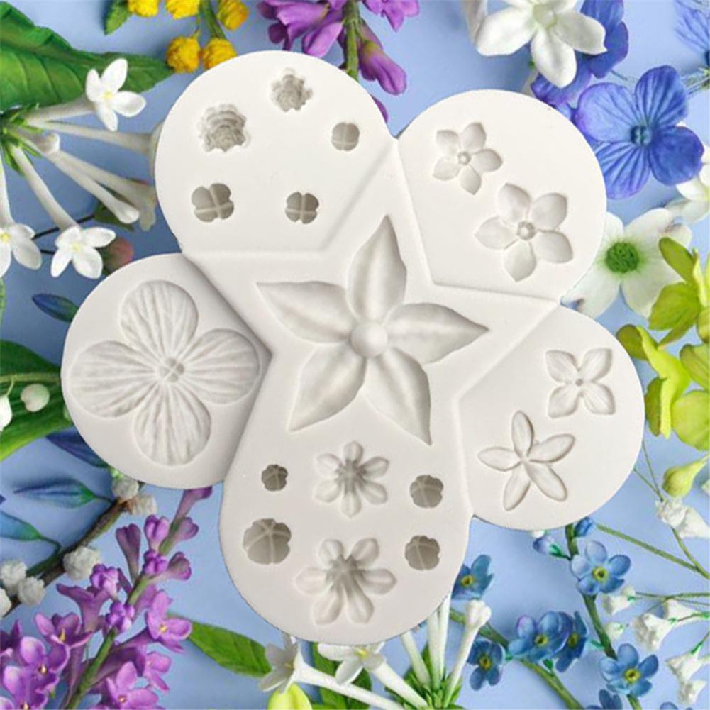 Buy Flower Shape Silicone Mold Fondant Cupcake DIY Polymer Clay Epoxy ...