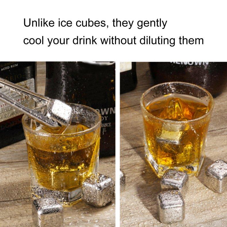 Buy CrystalLF 4 Pcs Stainless Steel Cooling Particles Whiskey Cooling ...