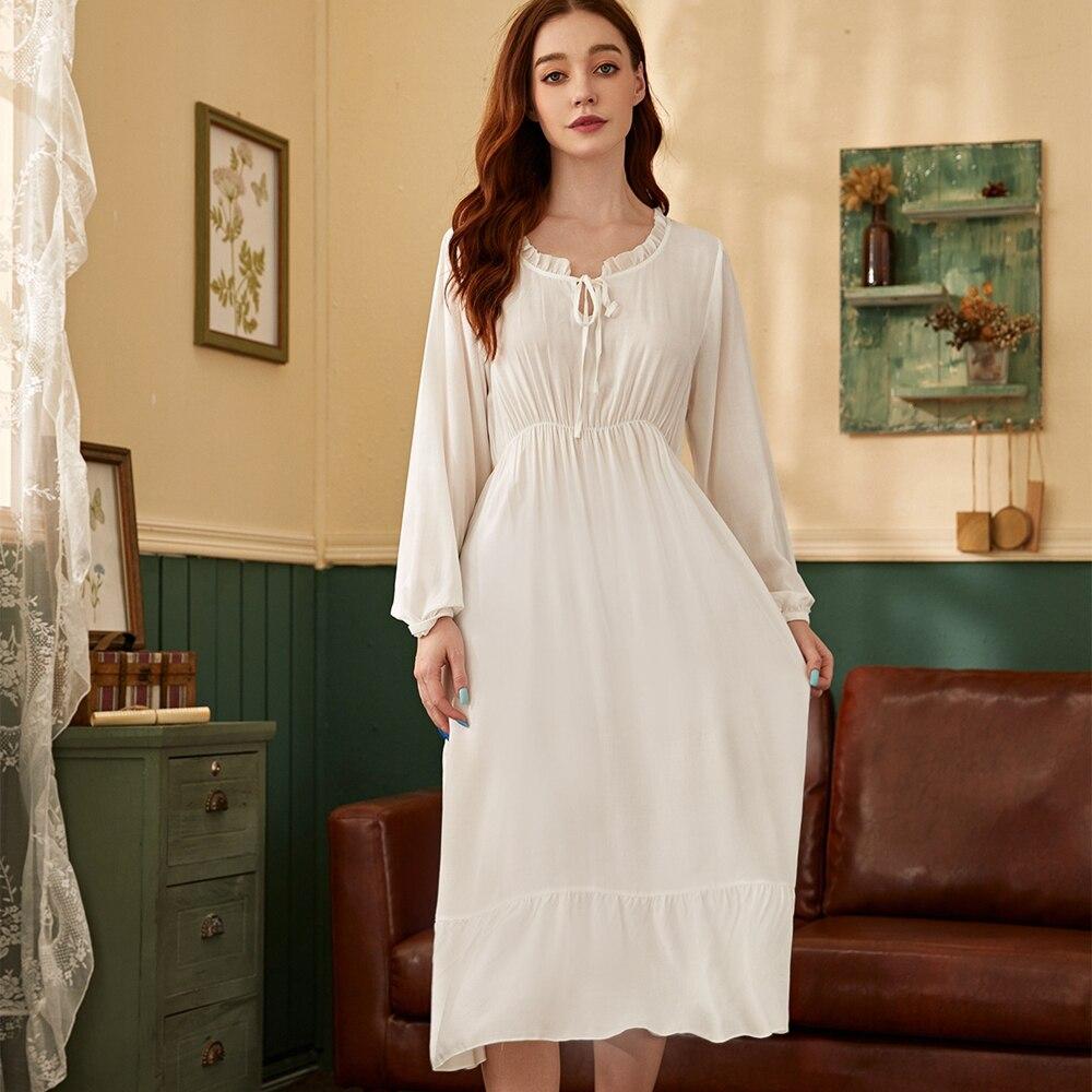 Buy Women Night Dress Lace Nightie Vintage Nightwear Nightdress Home ...