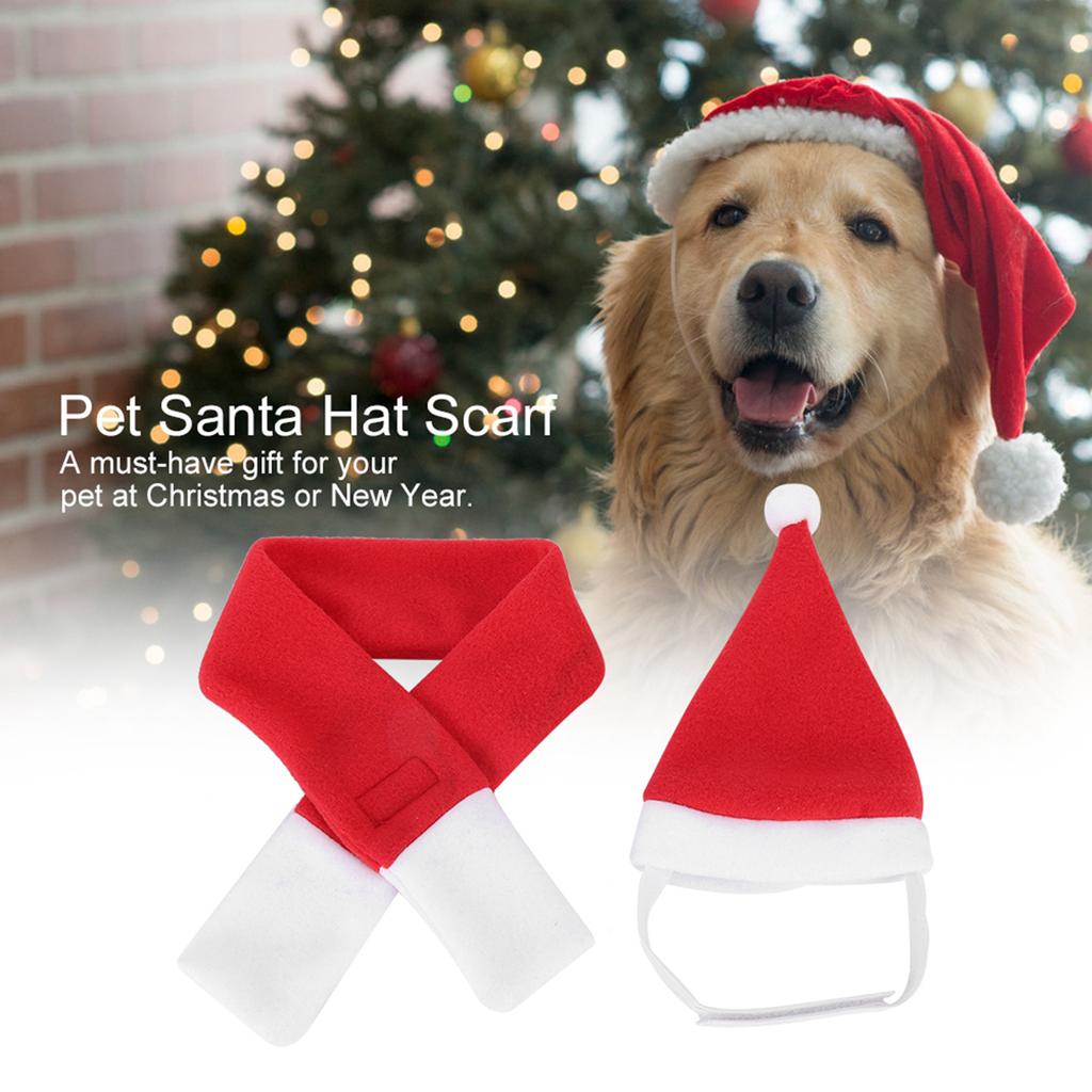 Cheap Cute Pet Dog Santa Hat Scarf Collar Birthday Christmas Costume ...