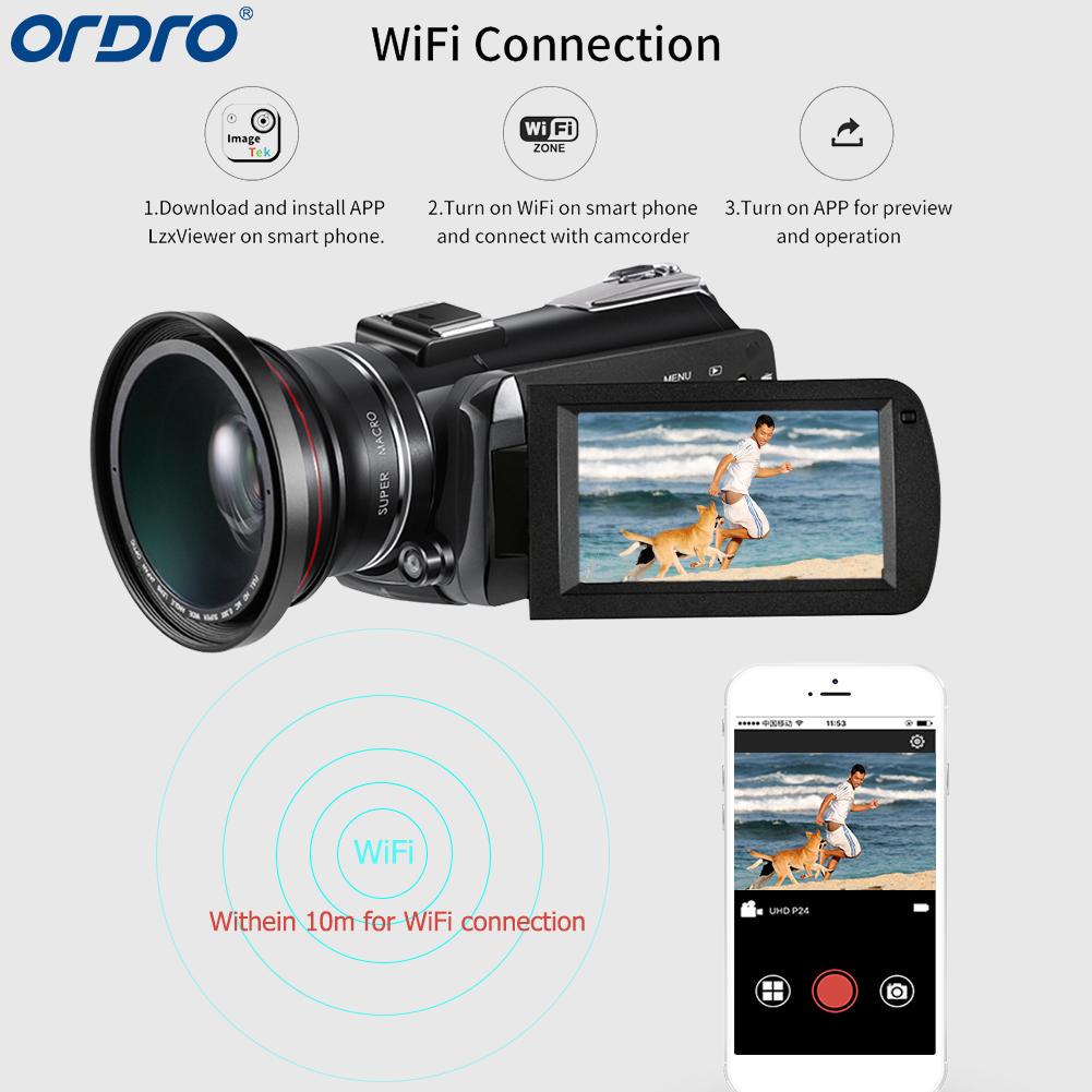 Buy Ordro AC5 12X Optical Zoom 24MP Camera+Lens Hood+Wide Angle Lens ...