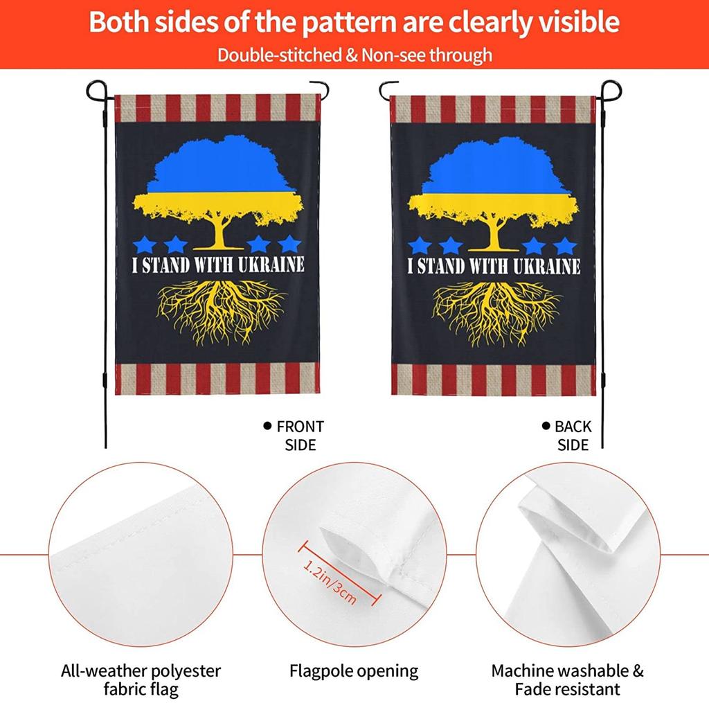 Satın alın Ukraine Garden Flag 12x18 Double Sided I Stands With Ukraine ...