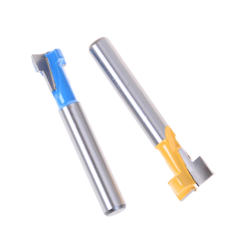 Buy 2Pcs 1/4'' Shank T-Slot Cutter Router Bit Set For 3/8'' & 1/2'' Hex ...