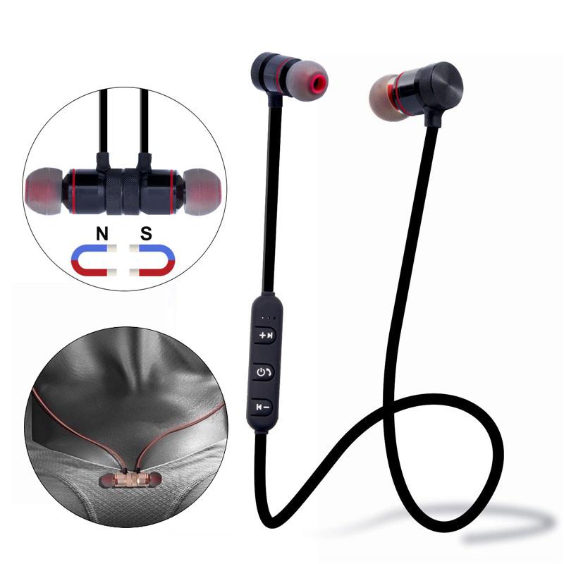 4.1 Bluetooth Sweatproof Magnet Headset Stereo Earphone Wireless Sports ...