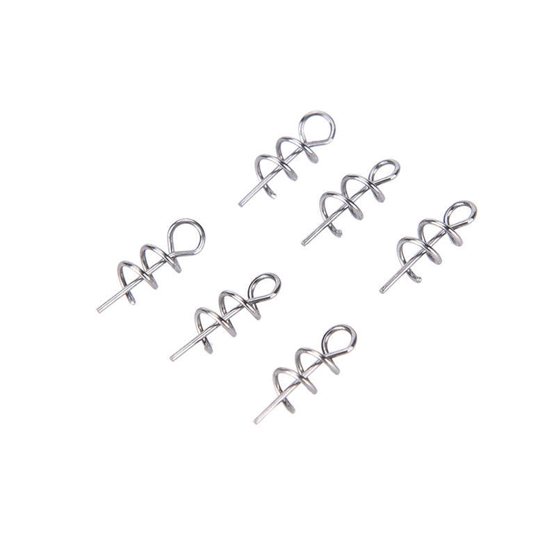 100X Soft Lure Baits Hook Pin Spring Fixed Lock Fishing Screw Needle ...