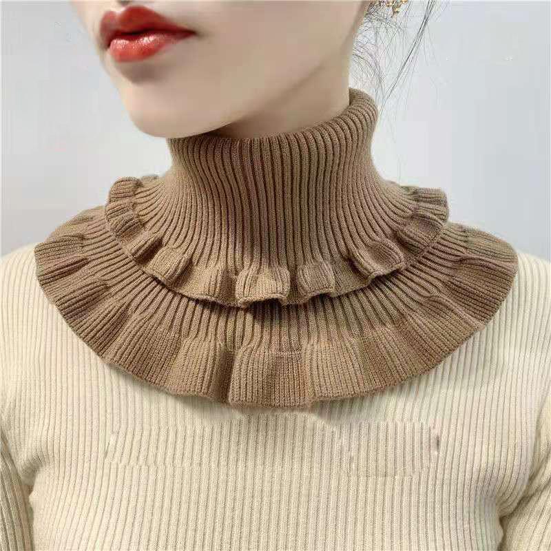 Cheap 1Pc More Versatile Collar High-stretch Knit Ruffle Bib High-neck ...