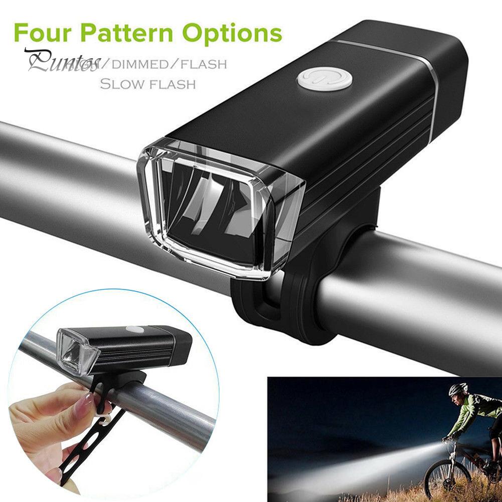 USB Rechargeable Waterproof Bicycle LED Front Light Flashlight Cycling ...
