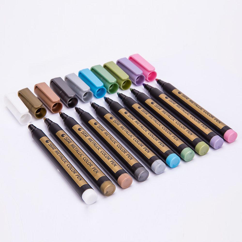 Buy 10 Pcs Assorted Colored Metallic Permanent Paint Metallic Markers ...