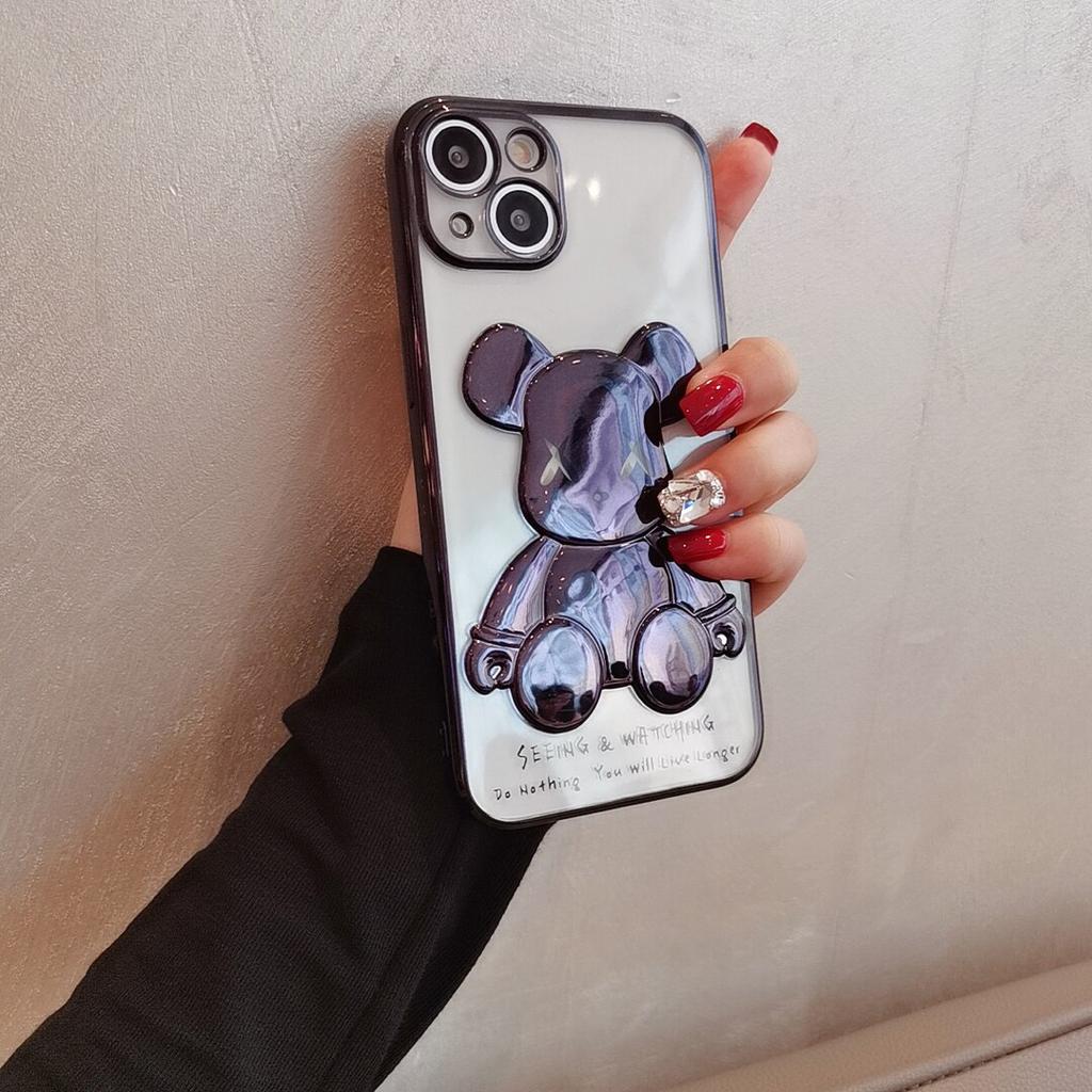 Buy Luxury Fashion Bear Phone Case For iPhone 13 12 11 Pro Max X XS XS ...