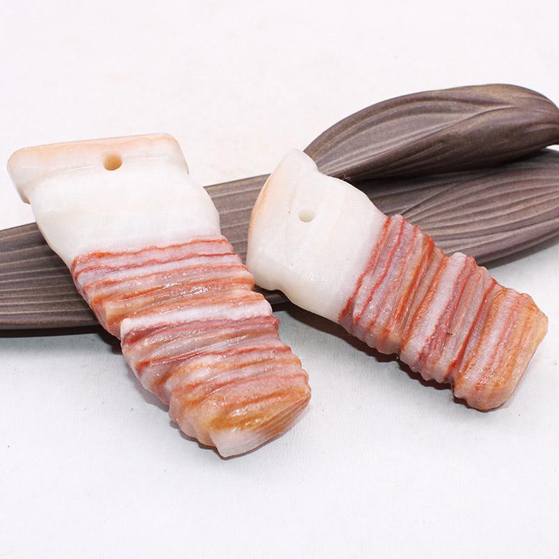 Buy Natural Quartz Stone Pendant Pork Pig Meat Stone Interesting ...