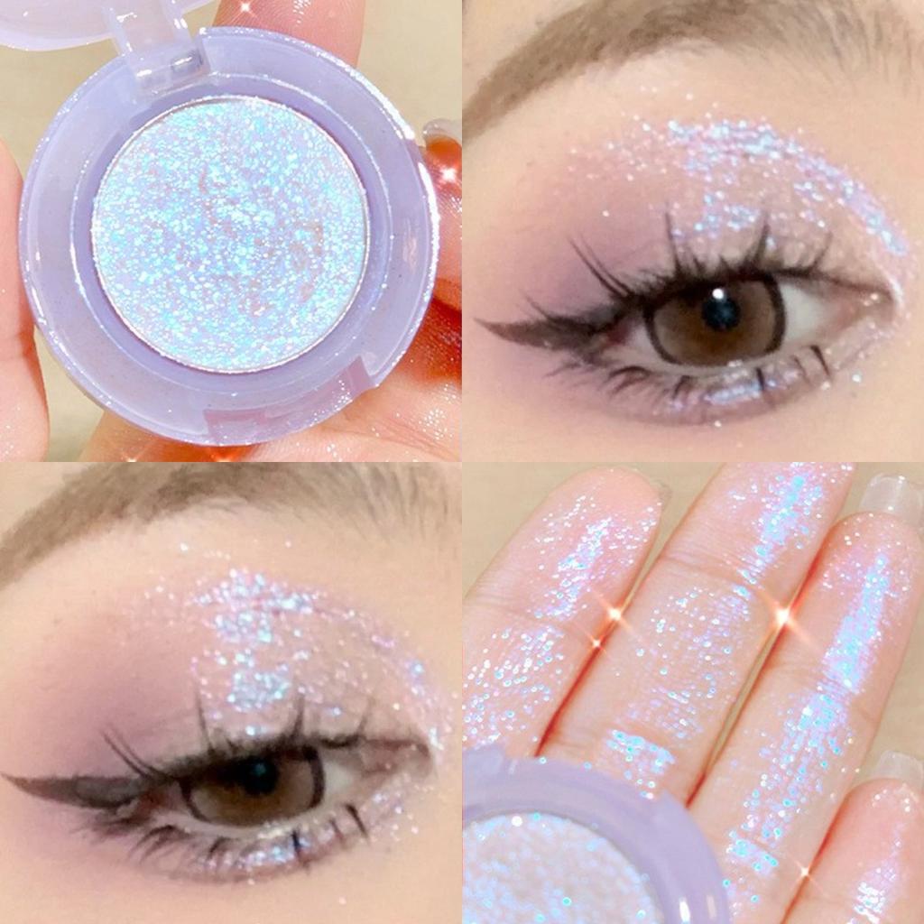 Satın alın 1pc Pink Diamond Glitter Eyeshadow Shiny Pearlescent White ...