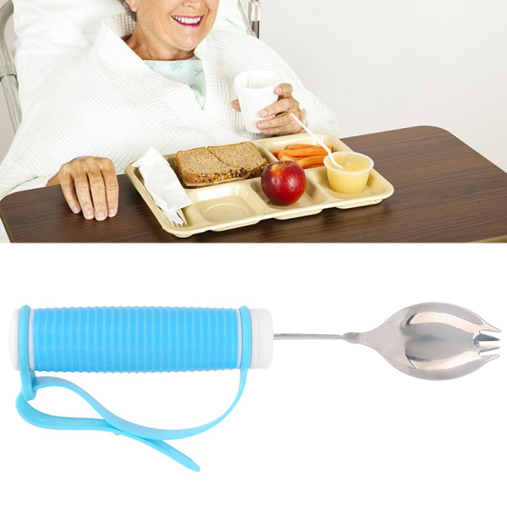 Buy Fork Eating Aid Non‑Slip Adjustable Strap 2 In 1 Spoon for ...