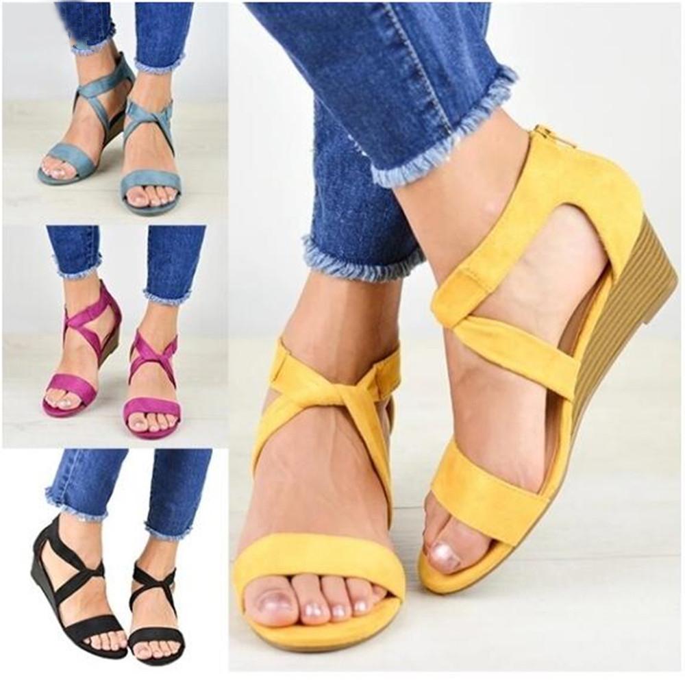 Buy Women Fashion Candy Colors Casual Sandals Summer Sandals Shoes at ...