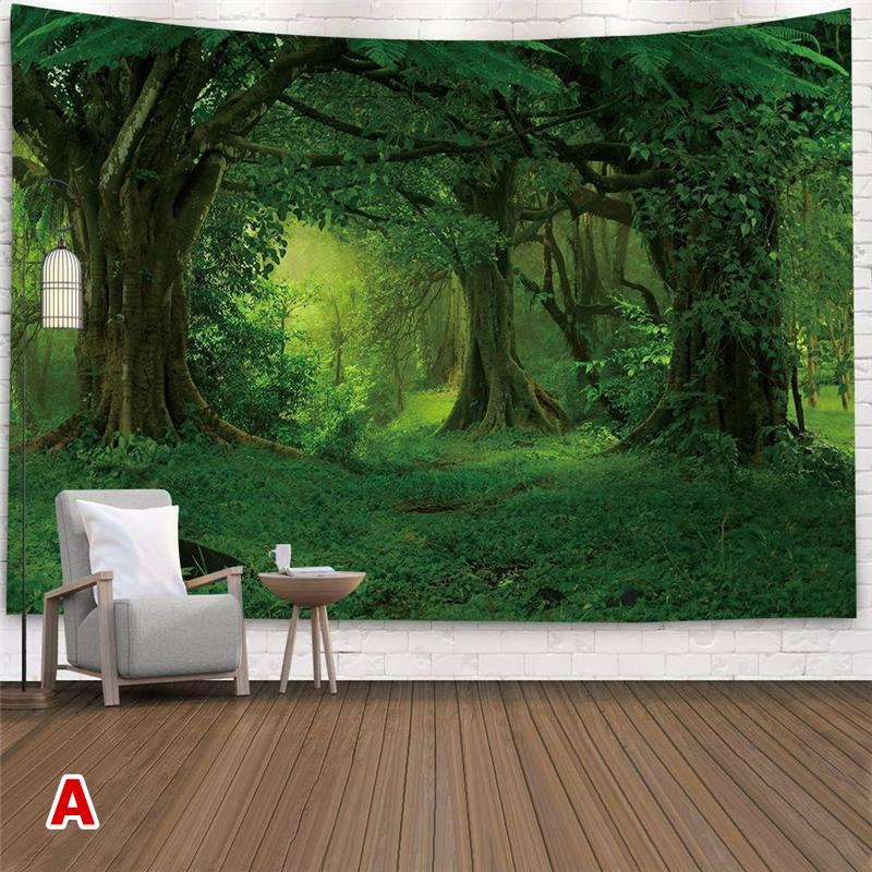 Buy 6 Styles Forest Landscape Tapestry Nature Tree In Forest Sunshine ...