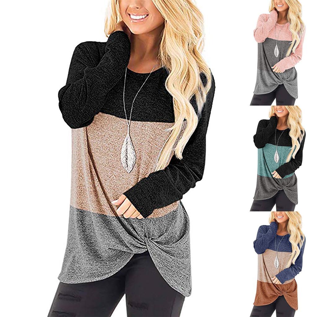 Cheap (Ele)Women's Tops Long Sleeve Pullover O-Neck Loose Print Basic ...