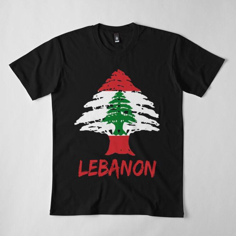 Buy Men Premium Cotton Harajuku T-Shirt Lebanon Lebanese Flag Print Tees Funny Style Round Neck ...