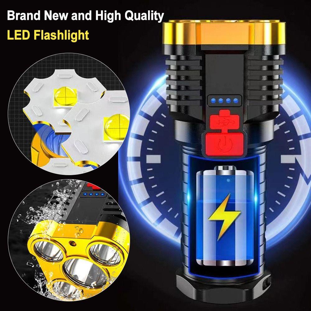 Strong Lights Portable USB Rechargeable Light Searchlight Explosion LED ...