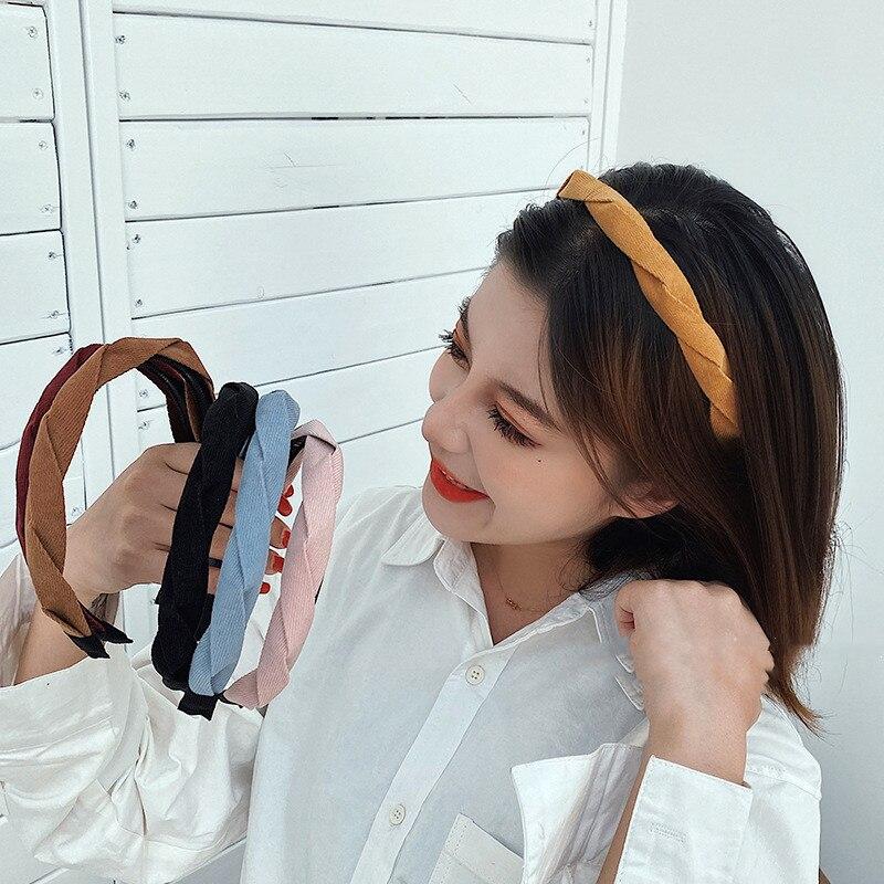 Buy Solid Color Headband Knot Female Hair Accessories Women Girls Sweet ...