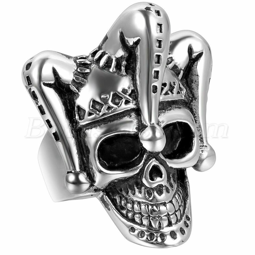 Buy Men Jewelry Rock Style Clown Hat Skull Ring For Men's Stainless ...