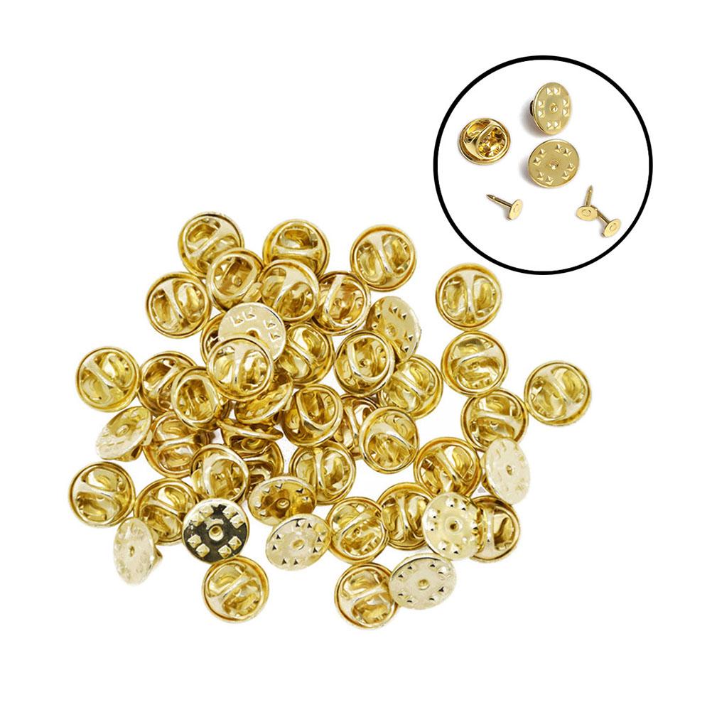 Buy 100 Sets Pin Backs with Tie Tacks Lapel Holder Brooch Clasps Lapel ...