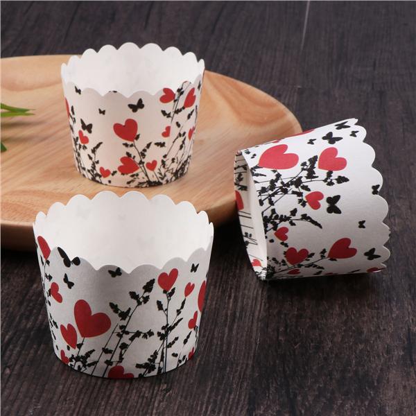 Buy 50PCS Solid Bright Color Thicken Round Muffin Cup Cake Paper Cup ...